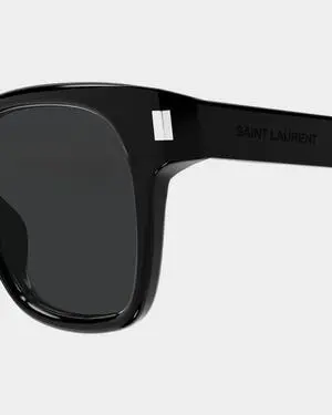 Saint Laurent Apos;s Square Acetate Sunglasses - Black