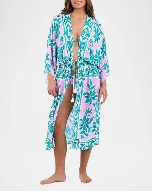 La Blanca Opulent Tie-front Kimono