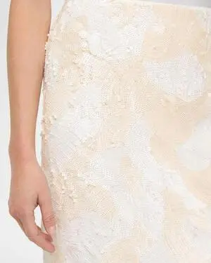 Lafayette 148 New York Straight Sequin Midi Skirt