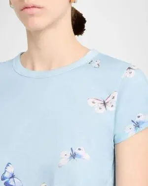 Rag & Bone All-over Butterfly Graphic Tee - Ltblm