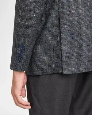 Emporio Armani Apos;s Wool And Viscose Single-breasted Sport Coat - Blue Multi