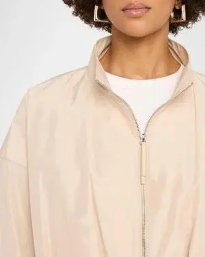 Lafayette 148 New York Pleated Technical Twill Crop Jacket