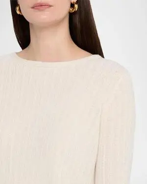 Lafayette 148 New York Mixed-stitch Crewneck Sweater