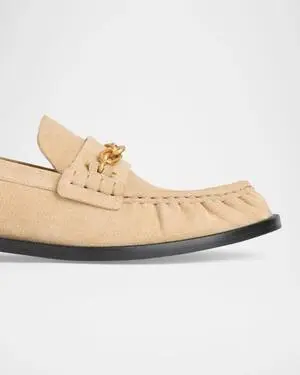 Balmain Apos;s Suede Bit Loafers - Beige