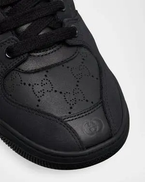 Gucci Apos;s Screener 3.0 Perforated Leather Sneakers - Black