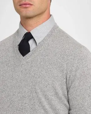 Brunello Cucinelli Apos;s Wool Melange V-neck Sweater - Css71 Ligh