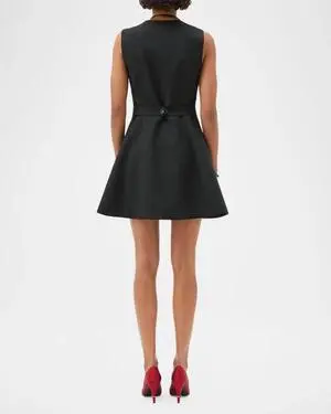 Versace Grain De Poudre Wool Mini Dress