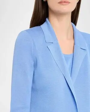 Misook Belted Wrap-front Knit Jacket - Tranquil B