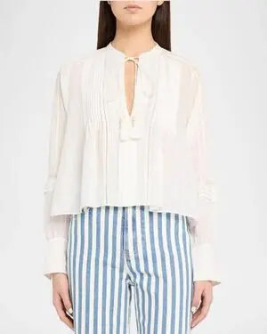 Veronica Beard Sawyer Ramie Blouse