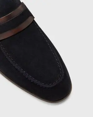 Magnanni Apos;s Daniel Suede Penny Loafers - Navy