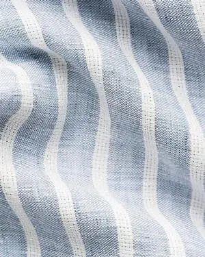 Eton Apos;s Structure Striped Linen Button-front Shirt - Mid Blue