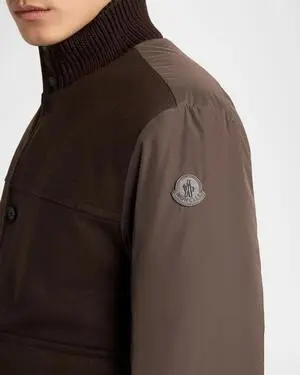 Moncler Apos;s Urvalis Hybrid Down Blouson Jacket - Brown