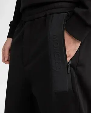 Moncler Apos;s Logo-panel Fleece Sweatpants - Black