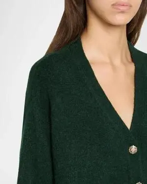 Cinq À Sept Briana Feather-cuff Knit Cardigan