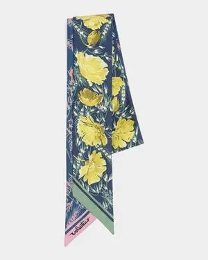 Valentino Garavani Apres L & Apos;hiver Poppies Silk Bandeau Scarf - Multi