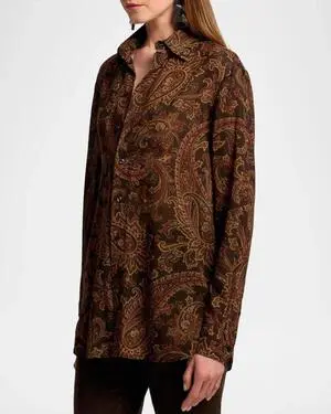 Ralph Lauren Trayna Paisley Cotton Voile Shirt