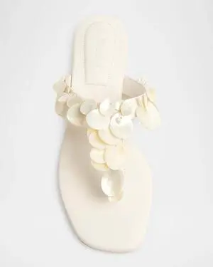 Simkhai Elin Shell Leather Thong Sandals