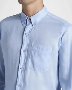 TOM FORD Apos;s Slim-fit Gabardine Button-down Shirt - Sky