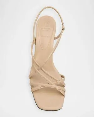 Brunello Cucinelli 50mm Monili Strappy Leather Sandals