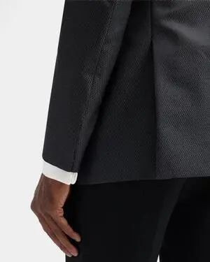 Giorgio Armani Wool-silk Micro Jacquard Dinner Jacket - Black
