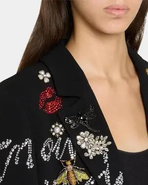 Cinq À Sept Greatest Hits Embellished Blazer - Black/multi