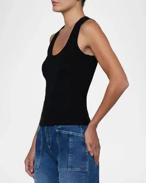 L & APOS;AGENCE Shania Racerback Tank Top - Black