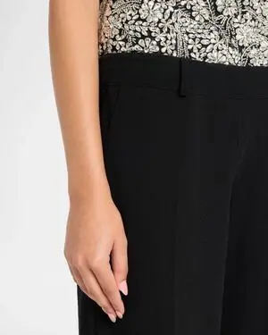 Cinq À Sept Dionne Crystal Ivy Double-waistband Trousers - Black
