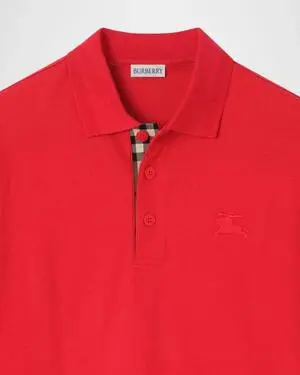 Burberry Apos;s Slim Fit Check-placket Pique Polo Shirt - Currant
