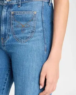 Veronica Beard Grant Western Wide-leg Jeans - Wanderer