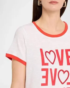 Cinq À Sept Rhinestone Love Ringer Tee