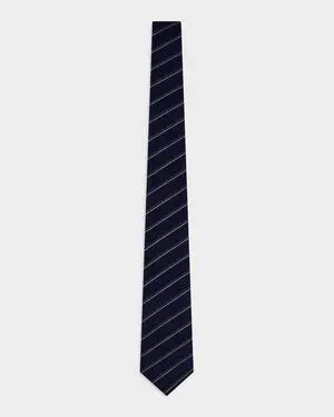 Giorgio Armani Varsity Striped Silk Tie Brown