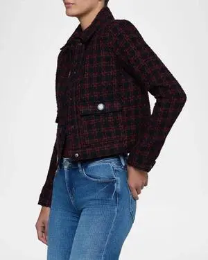 L & APOS;AGENCE Nyx Tweed Crop Jacket - Midnight