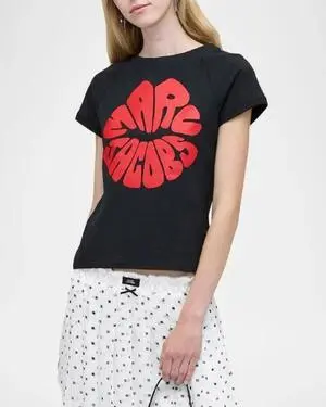 Marc Jacobs Marc Kiss Logo Shrunken T-shirt - Black Mult