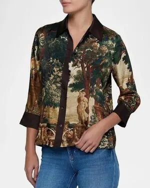 L & APOS;AGENCE Eulalie Placement Print Blouse - Multi