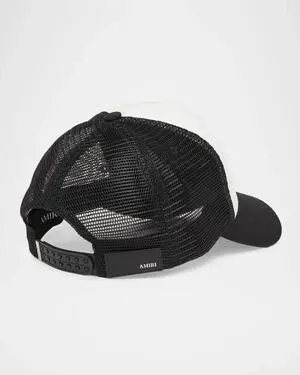 Amiri Apos;s Wave Foam Embroidered Logo Trucker Hat - Black