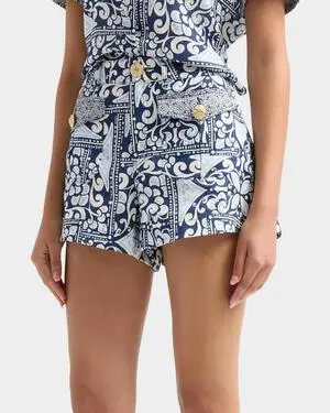 Cara Cara Xenia Floral Linen Shorts - Hart Tile