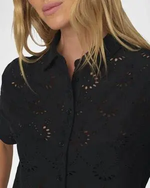 JOE & APOS;S JEANS The Eyelet Short-sleeve Shirt - Black