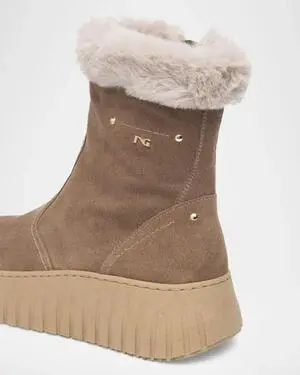 NEROGIARDINI Platform Suede Ankle Boots - Mocha