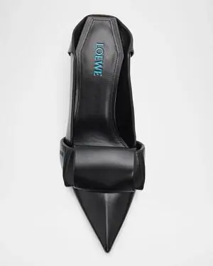 Loewe 70mm Origami Folded Leather Mule Pumps - Black