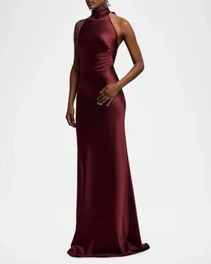 Ralph Lauren Chilton Satin Evening Dress