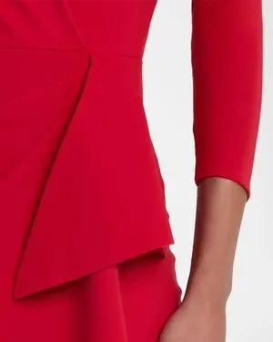Chiara Boni La Petite Robe Zuhur Side-ruffle Bodycon Midi Dress - Ruby