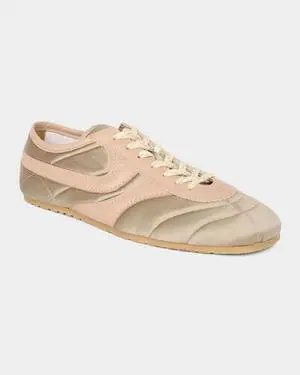 Dries Van Noten Slim Satin & Leather Low-top Sneakers