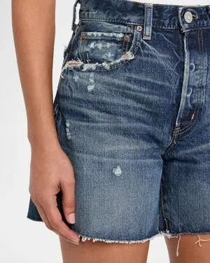 Moussy Vintage Albion Distressed Denim Shorts