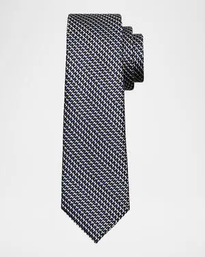 TOM FORD Men & Apos;s Tricolor Woven Silk Tie Blue Multi