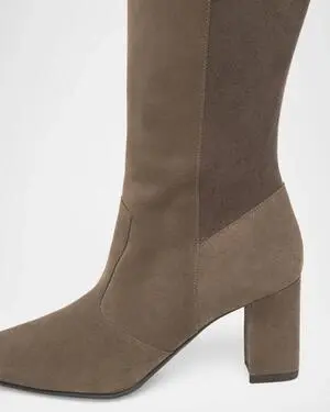 NEROGIARDINI 75mm Stretch Suede Knee-high Boots - Bark