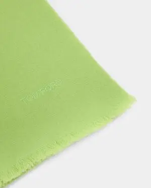 TOM FORD Apos;s Cashmere Tonal Logo Scarf - Wild Lime