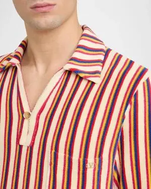 Valentino Garavani Apos;s Striped Toweling Camp Shirt - Multi