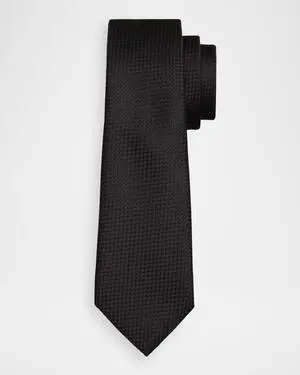 TOM FORD Apos;s Tonal Basketweave Jacquard Silk Tie - Black