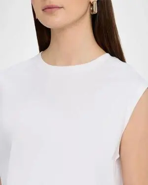 Majestic Filatures Crewneck Suprima Cotton Tank Blanc