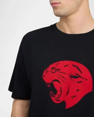 Valentino Garavani Apos;s Panther Cotton Crewneck T-shirt - Nero/rosso